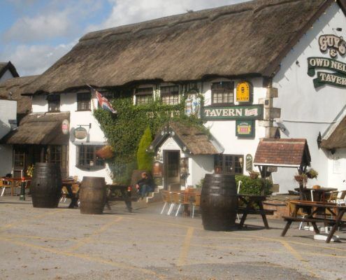 Guys Thatched Hamlet and Owd Nells Tavern on The Lancaster Canal
